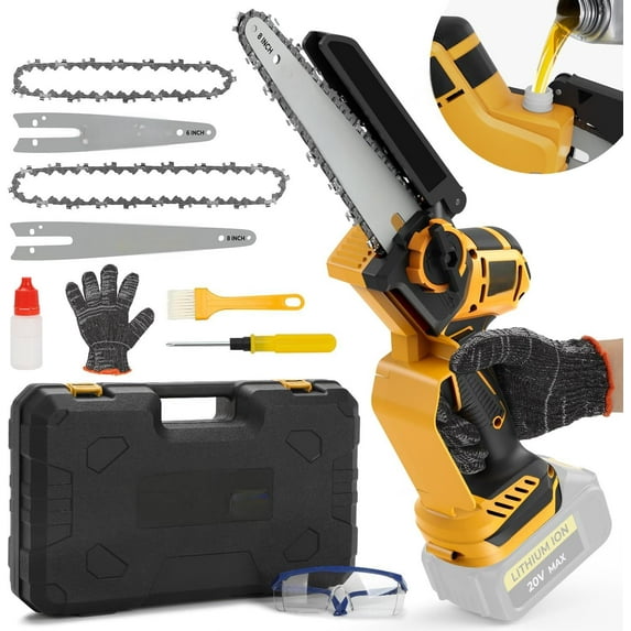 Mini Chainsaw for Dw Battery 20V MAX,8-Inch and 6-Inch 2-IN-1 Cordless ...