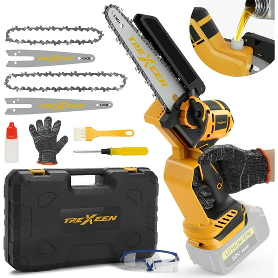 Mini Chainsaw for Dw Battery 20V MAX,8-Inch and 6-Inch 2-IN-1 Cordless ...