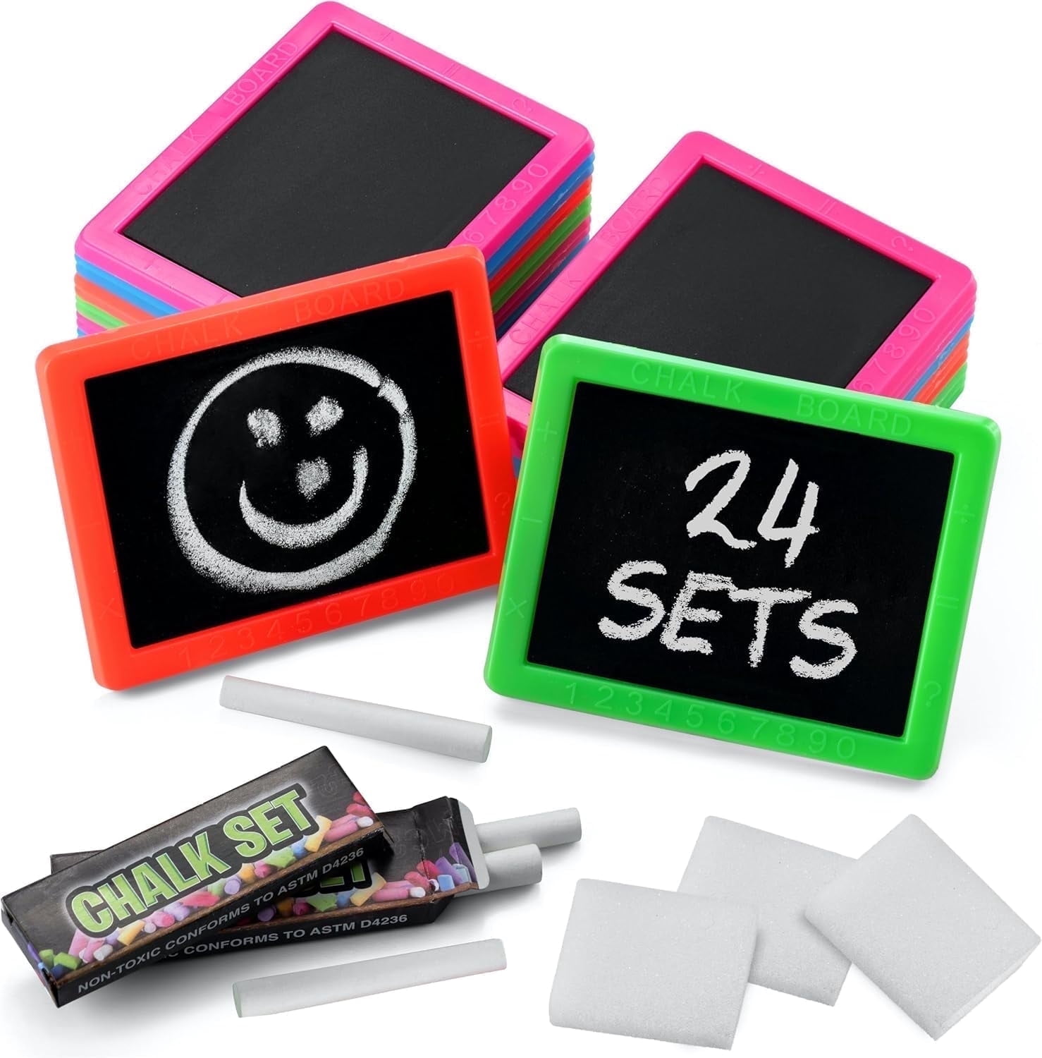 Bedwina, Mini Chalkboard Sets, 4.5" x 5" size, Assorted Neon Colors ...