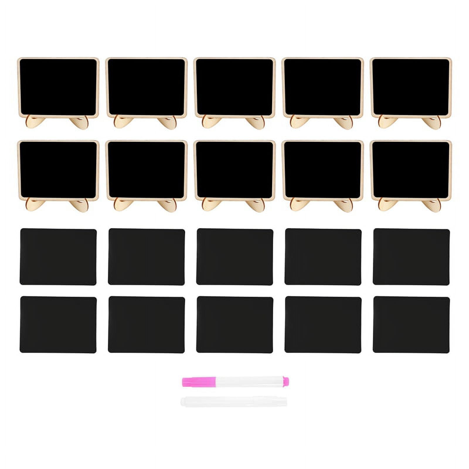 Mini Chalkboard Label Signs, 10 Pack Framed Easel Stand Wooden ...