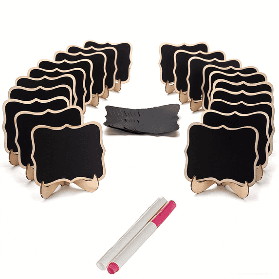 Mini Chalkboard Signs, 20 Pack Table Signs with Easel Stand and 10 ...