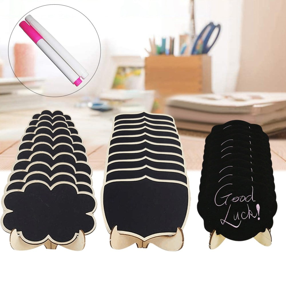 Mini Chalkboard Signs with Easel Stand and 2Pcs Pens, 30 Pack Small ...