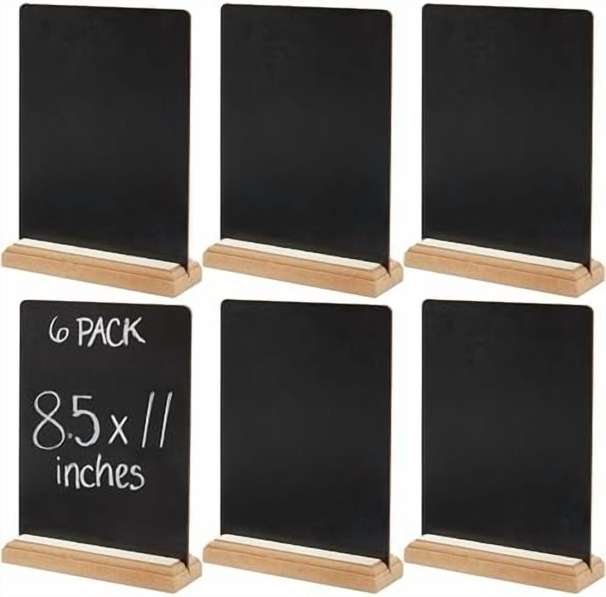Mini Chalkboard Signs with Stand (6 Pack, 8.5 x 11 in) – Reusable ...