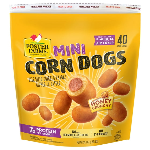 Foster Farms Honey Crunchy Mini Corn Dogs, 29.3 oz, 40 ct (Frozen ...