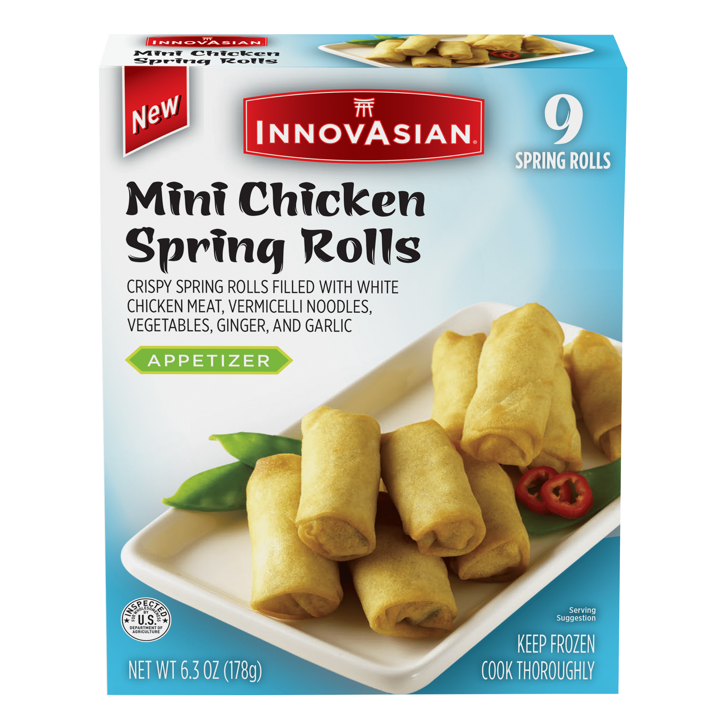 InnovAsian Mini Chicken Spring Rolls, 6.3 oz, Frozen - Walmart.com