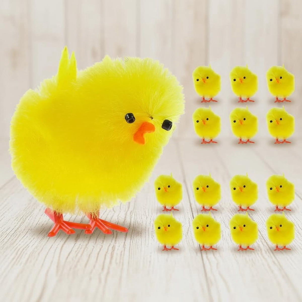 Mini Chicks Fake Pom Chicks: Easter Chicken Figurines Colored Chickens ...