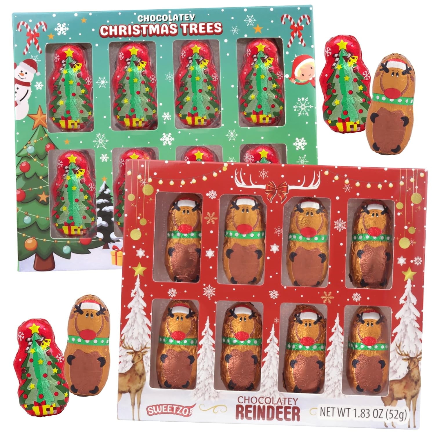 Mini Chocolatey Christmas Trees and Reindeer, Stocking Stuffers ...
