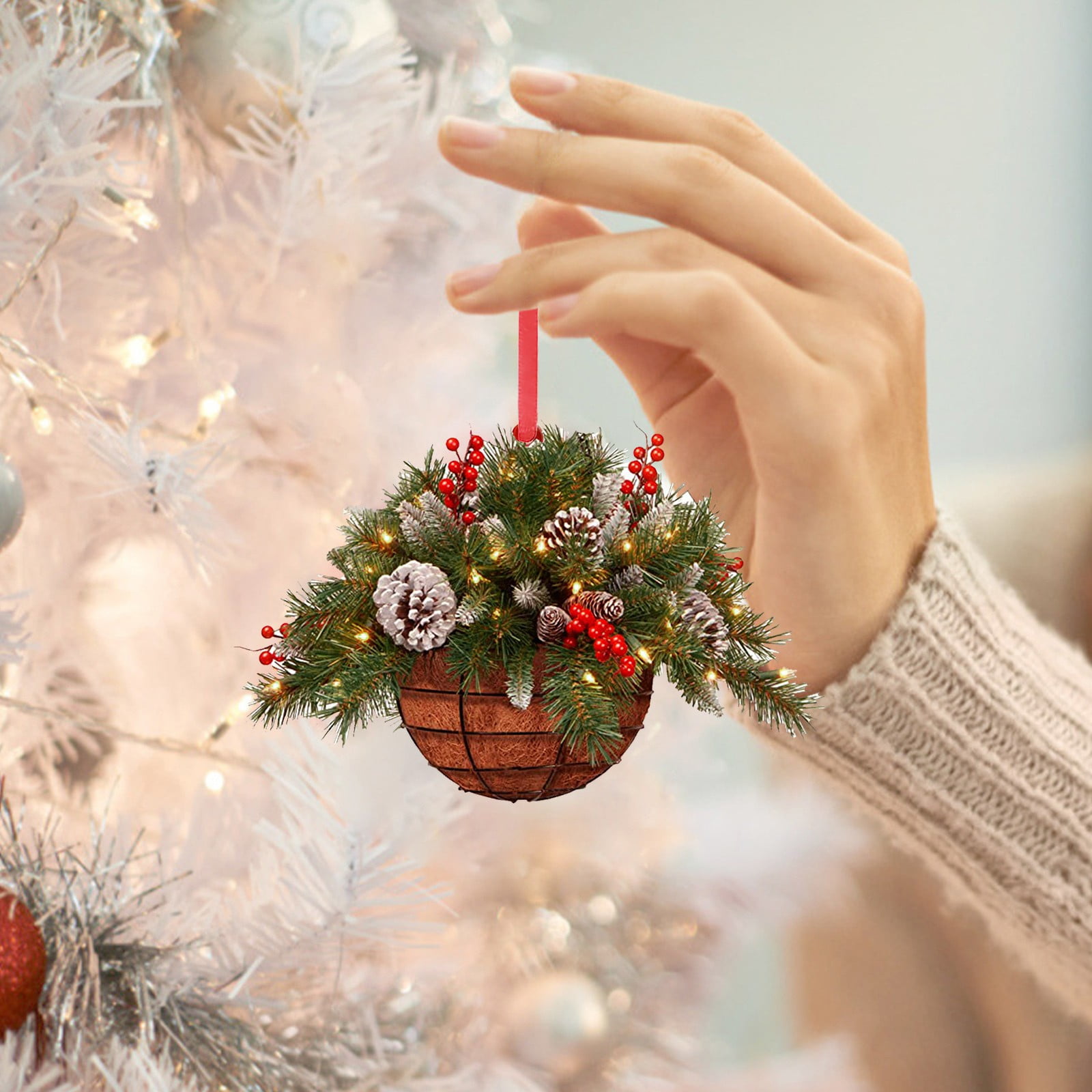 Mini Christmas Basket Pendant,Hanging Christmas Decorations Outdoor ...