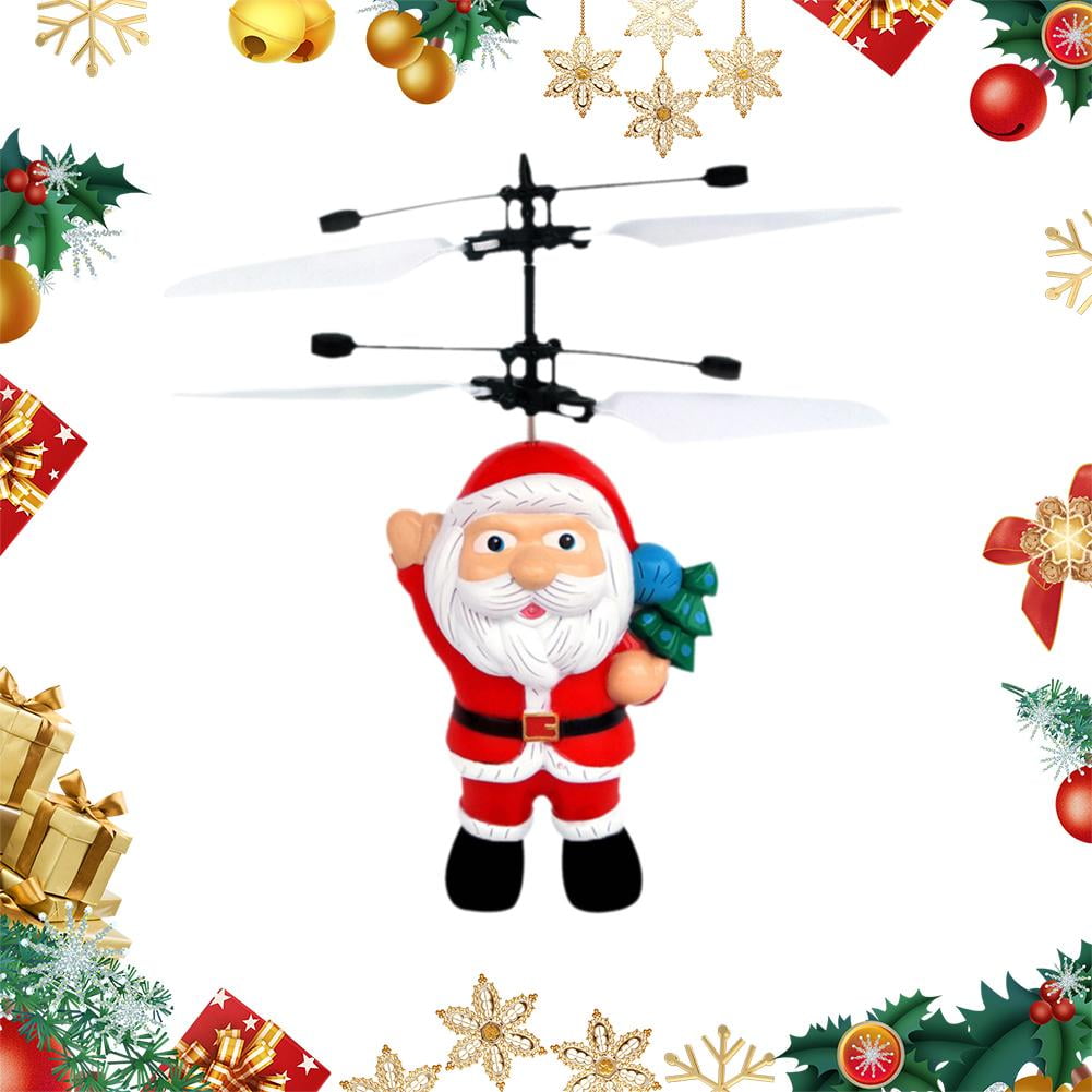 Mini Christmas Flying Santa Drone Helicopter Toy Infrared HOT Induction ...