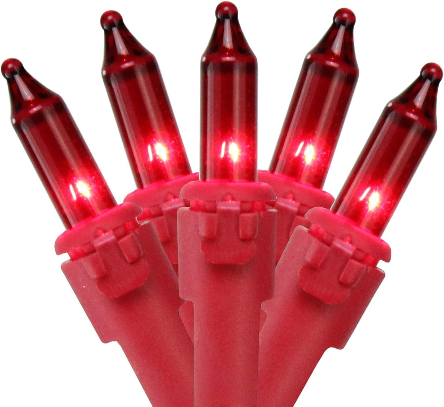 Mini Christmas Lights - Red - 20' Red Wire - 100ct - Walmart.com