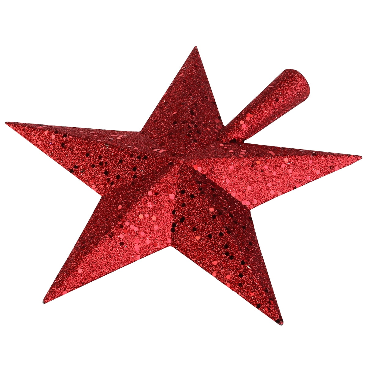 Mini Christmas Red Glittered Mini Star Christmas Tree Topper Christmas ...