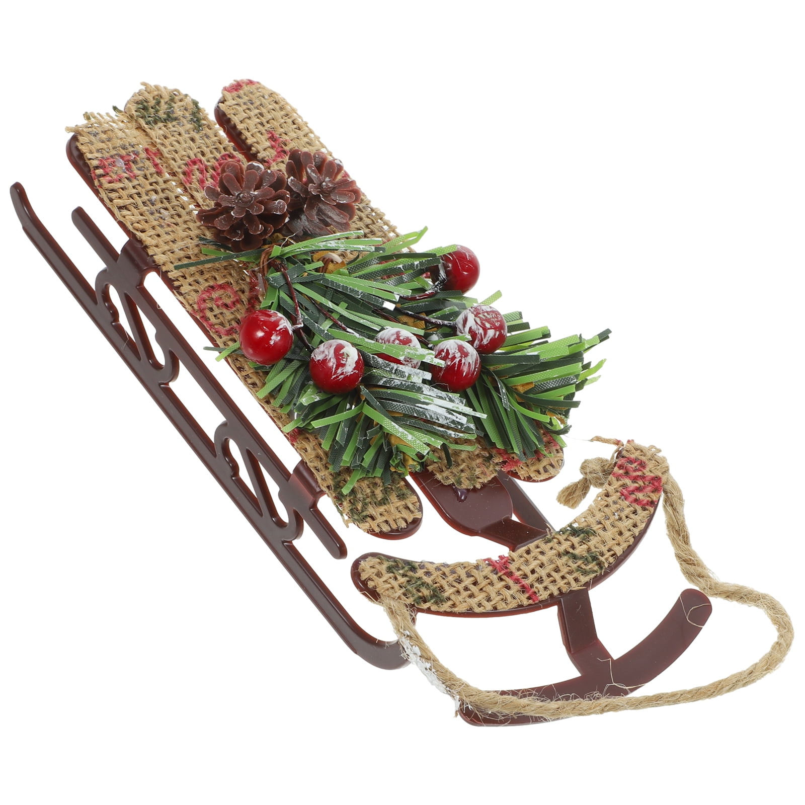 Mini Christmas Sled Decor Hanging Craft Sleigh Ornament Christmas Tree ...