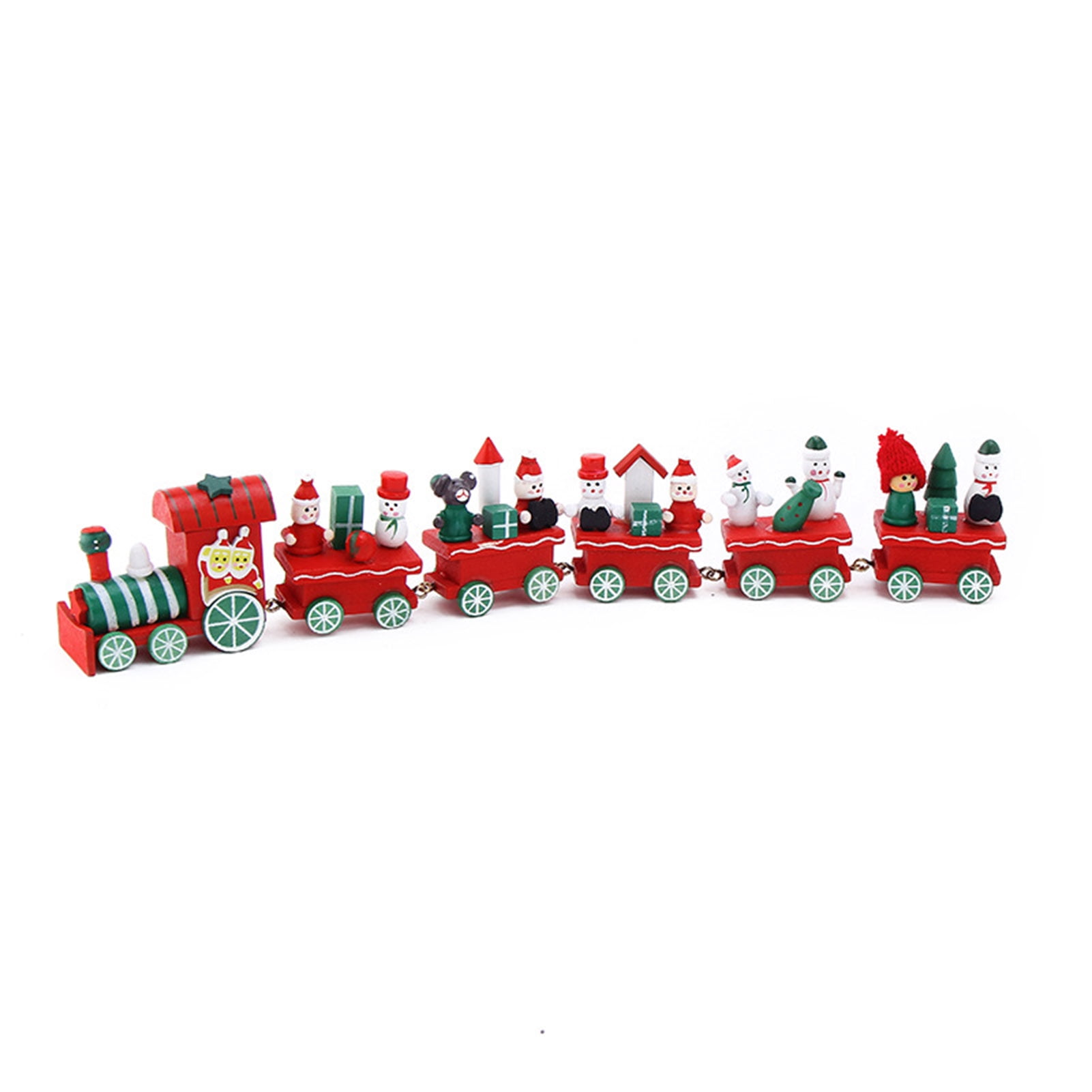 Mini Christmas Train Wooden Train Ornament with Mini Snowmen Santa Xmas ...