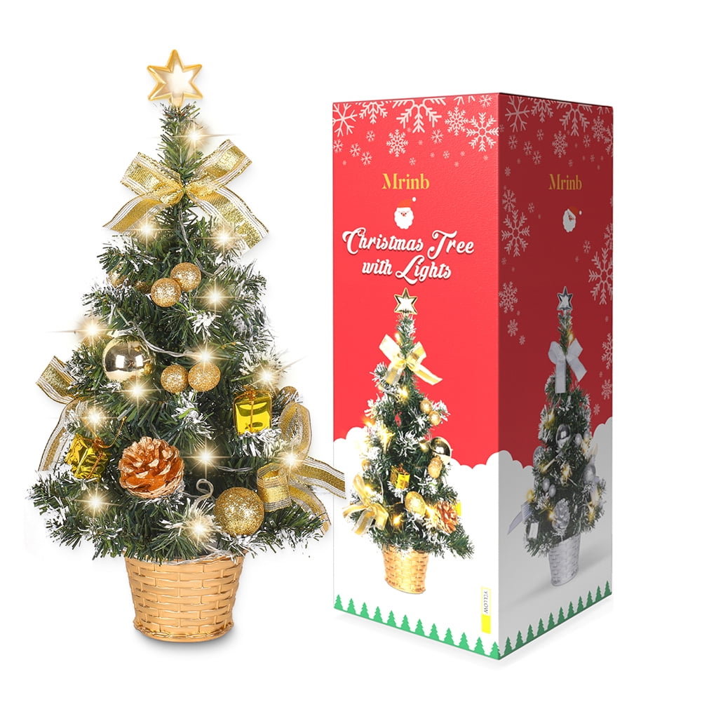 Mini Christmas Tree, 18" Artificial Small Christmas Tree with LED ...
