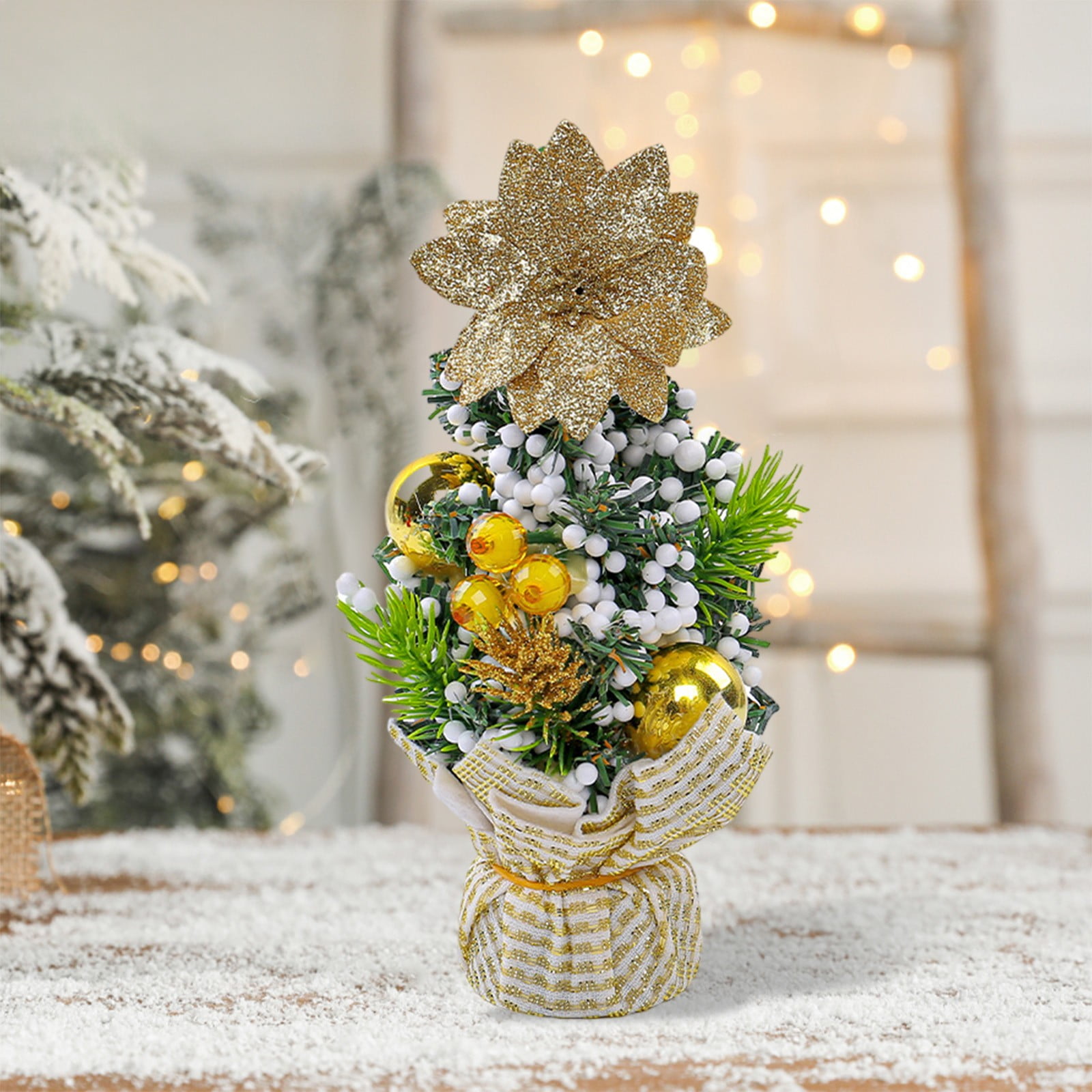 Mini Christmas Tree for Desktop Decorations, Small Artificial Christmas ...