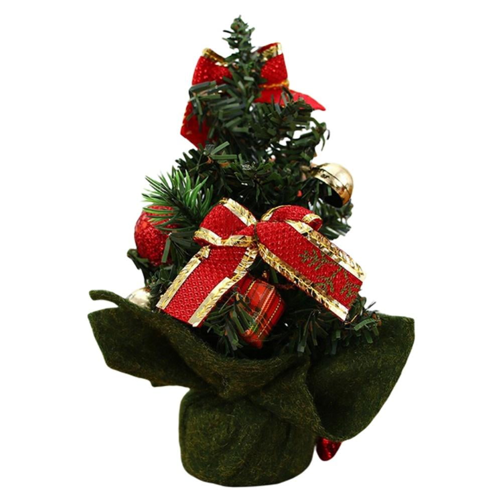 Mini Christmas Tree Set, with Clear LED Lights, Artificial Mini ...