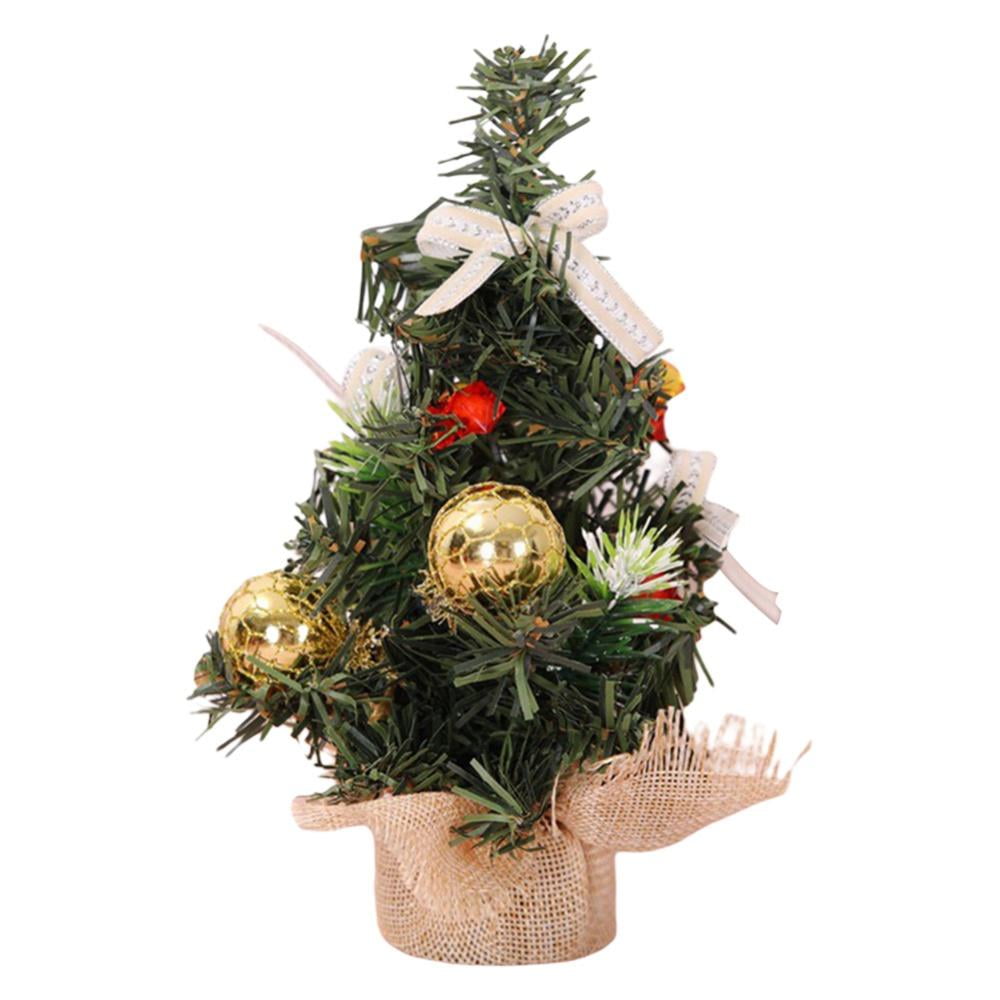 Mini Christmas Tree Set, with Clear LED Lights, Artificial Mini ...