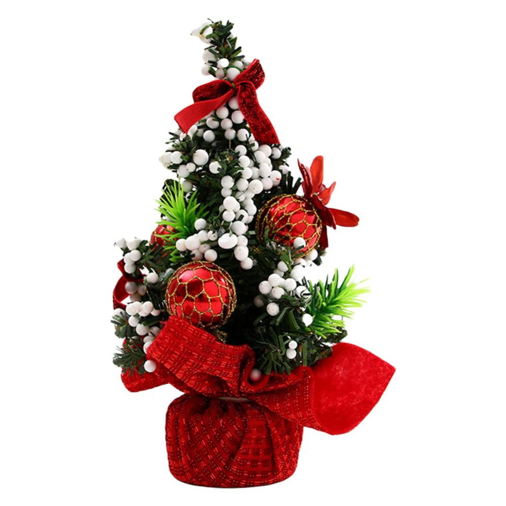 Mini Christmas Tree Set, with Clear LED Lights, Artificial Mini ...