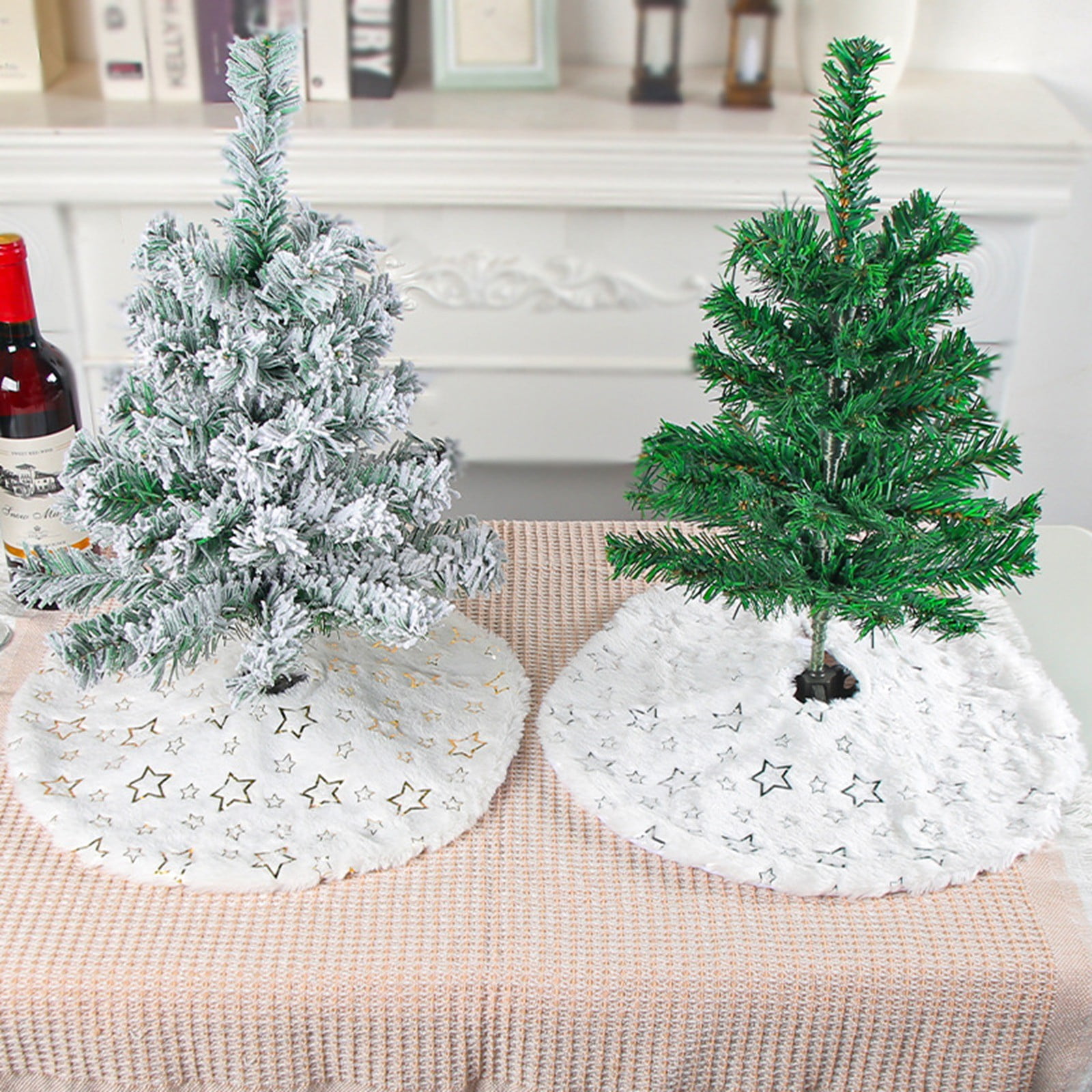 Mini Christmas Tree Skirts - Xmas Tree Base Cover Mat for Desktop Small ...