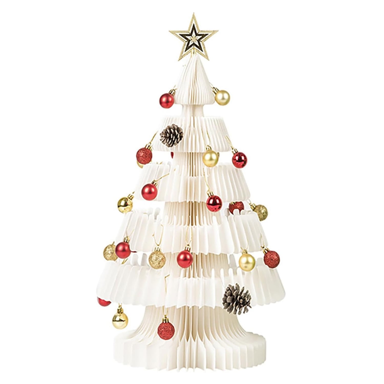 Mini Christmas Tree, USB Light Up Folding Paper Mini Christmas Tree ...