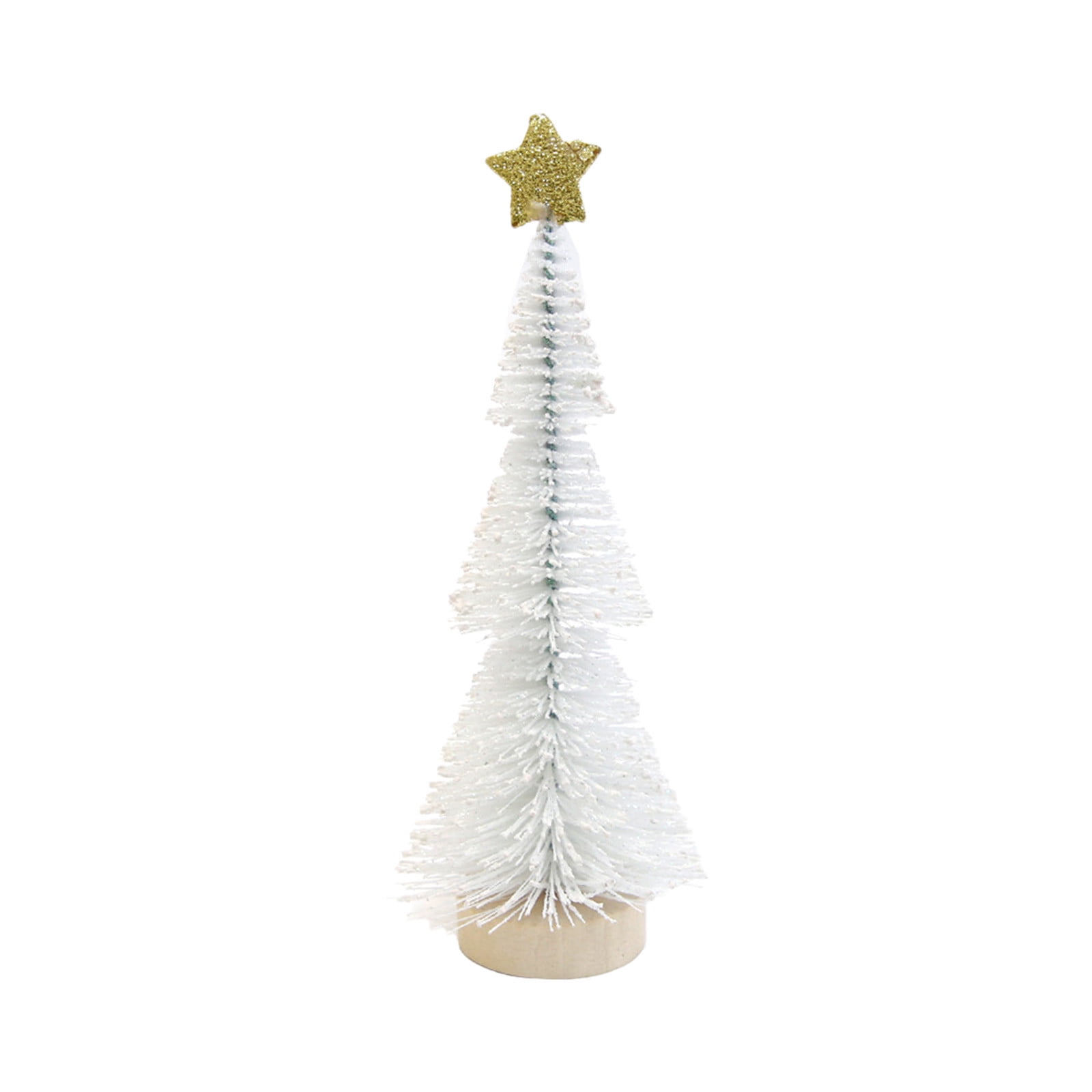 Mini Christmas Tree Wooden Tabletop Ornament with Star Finial and ...