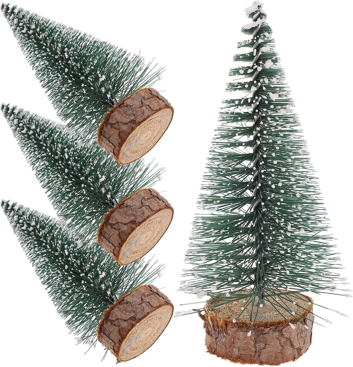 Mini Christmas Trees, 4Pcs Artificial Pine Trees Mini Sisal Trees ...