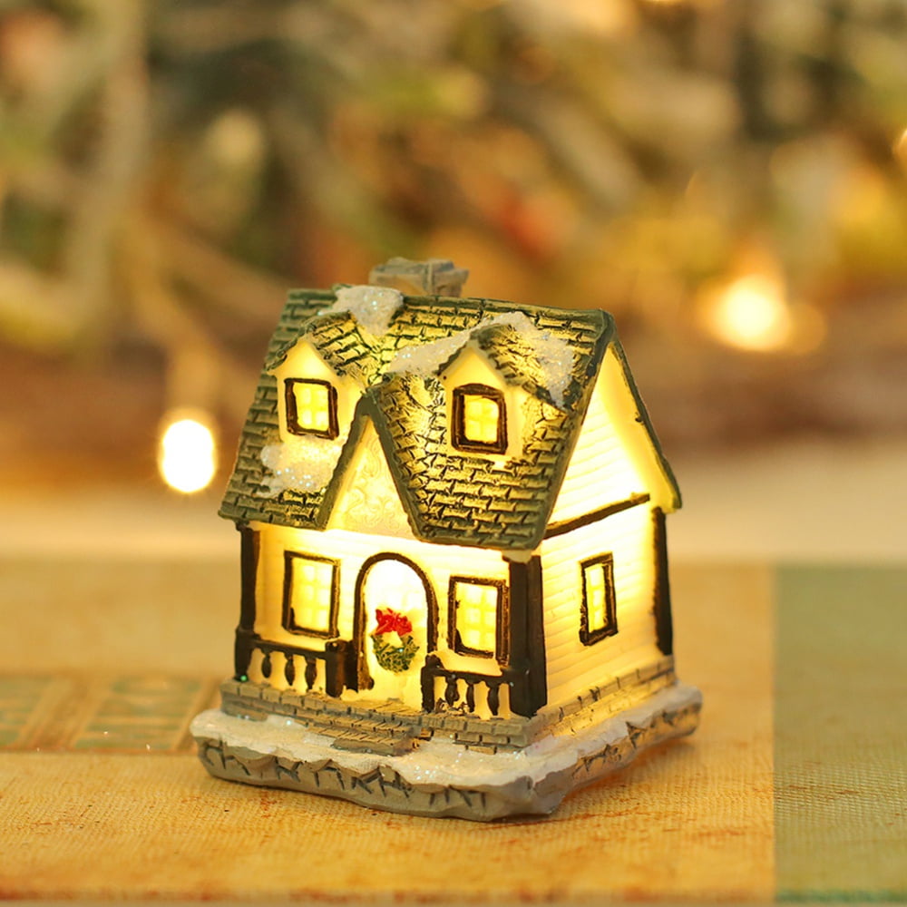 Small LED Lighted Christmas Village Houses with Mini Figurines - Indoor ...