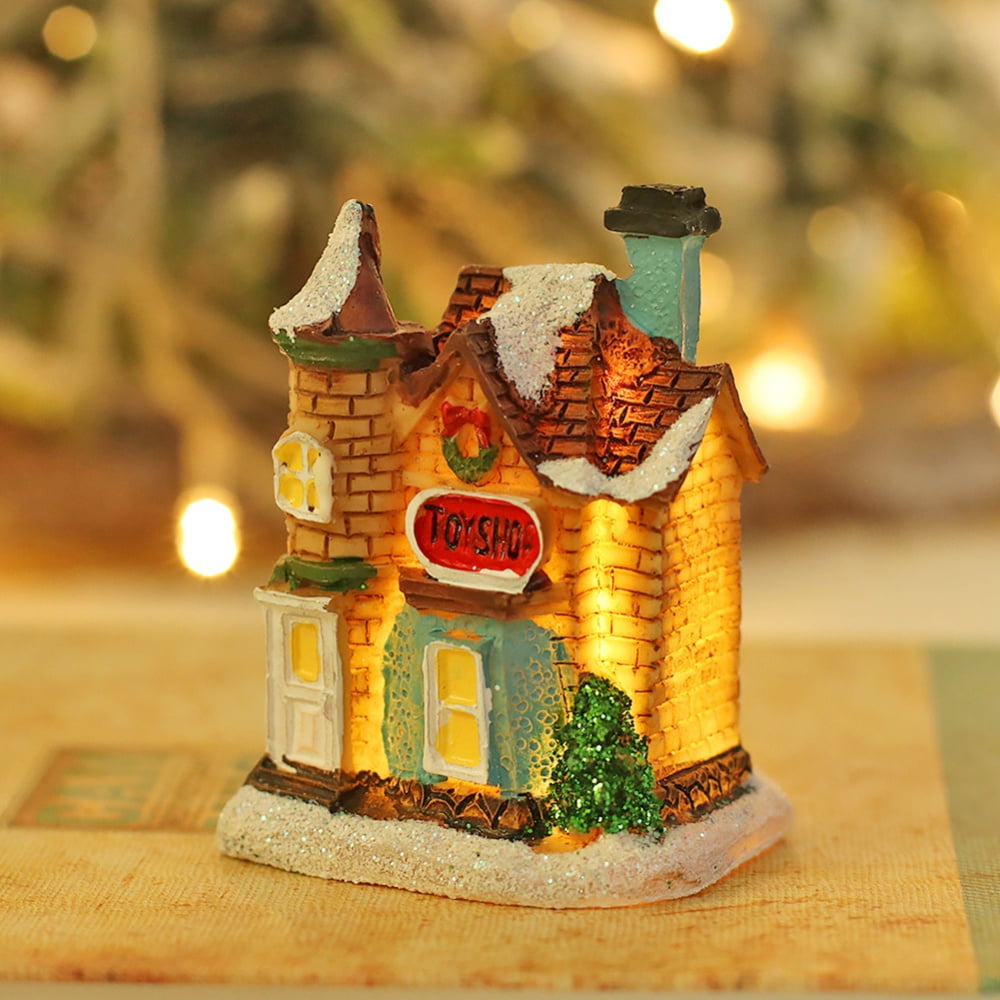 Mini Christmas Village- LED Lighted Christmas Village Houses with ...