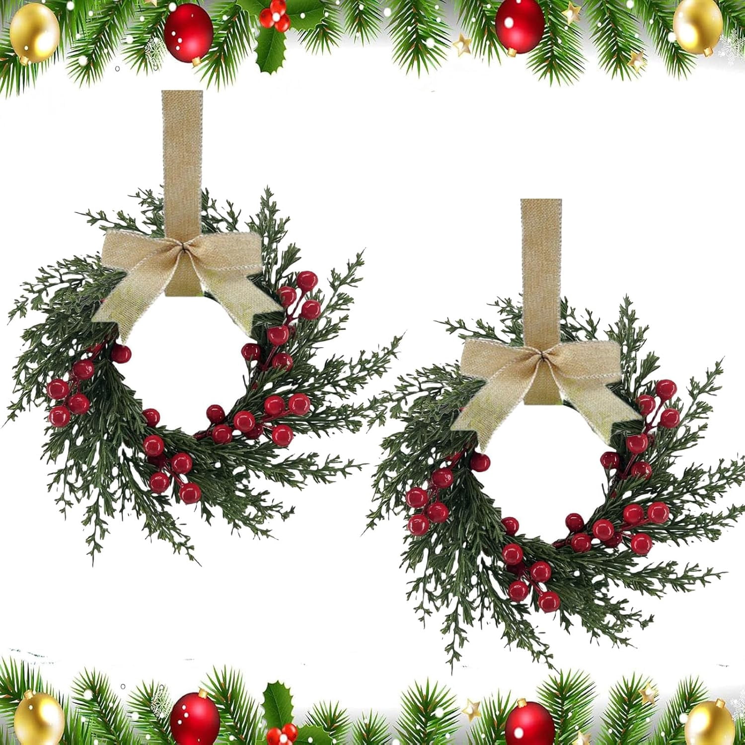 Mini Christmas Wreaths, Small Christmas Wreath, Small Mini Wreaths for ...
