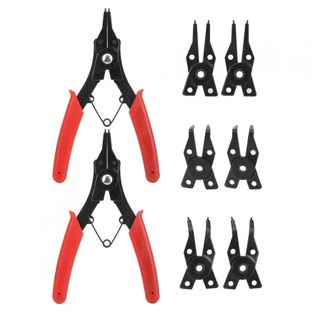 Mini Circlip Plier Set - 2pcs 4 in 1 Snap Ring Pliers Combination Set Precision Wire Cutters ...