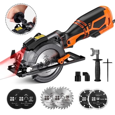 Eastvolt Mini Circular Saw with 5000RPM, Laser Guide, Scale Ruler, 3 ...