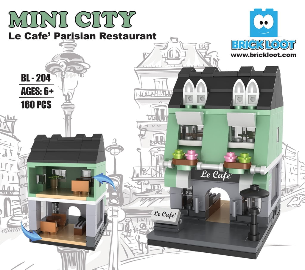 Mini City - Le Cafe Parisian Restaurant Brick Set - Walmart.com