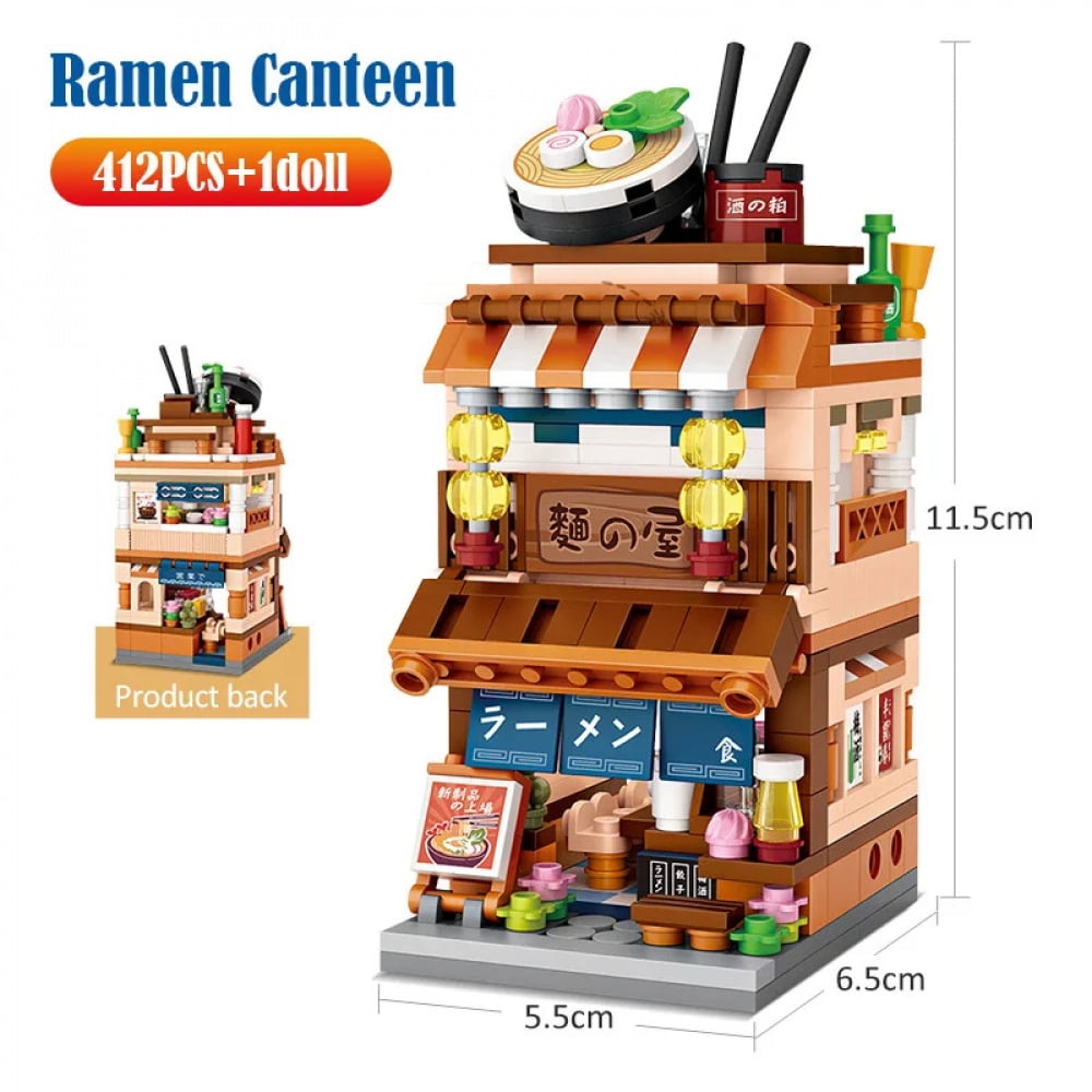 Mini City Street View Noodle Shop House Building Blocks 4 in 1 Japanese Architecture Friends ...