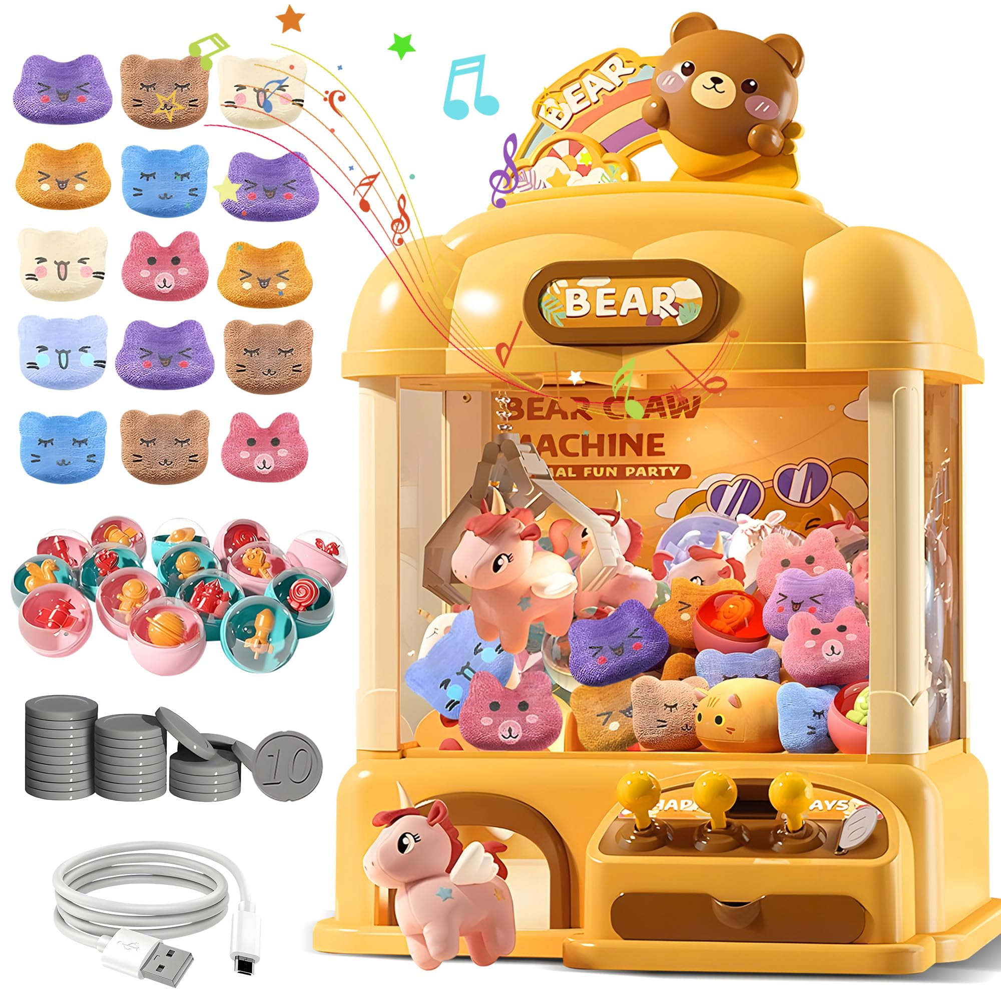 Mini Claw Machine for Kids, Arcade Game Toy for Ages 8-13, Candy ...