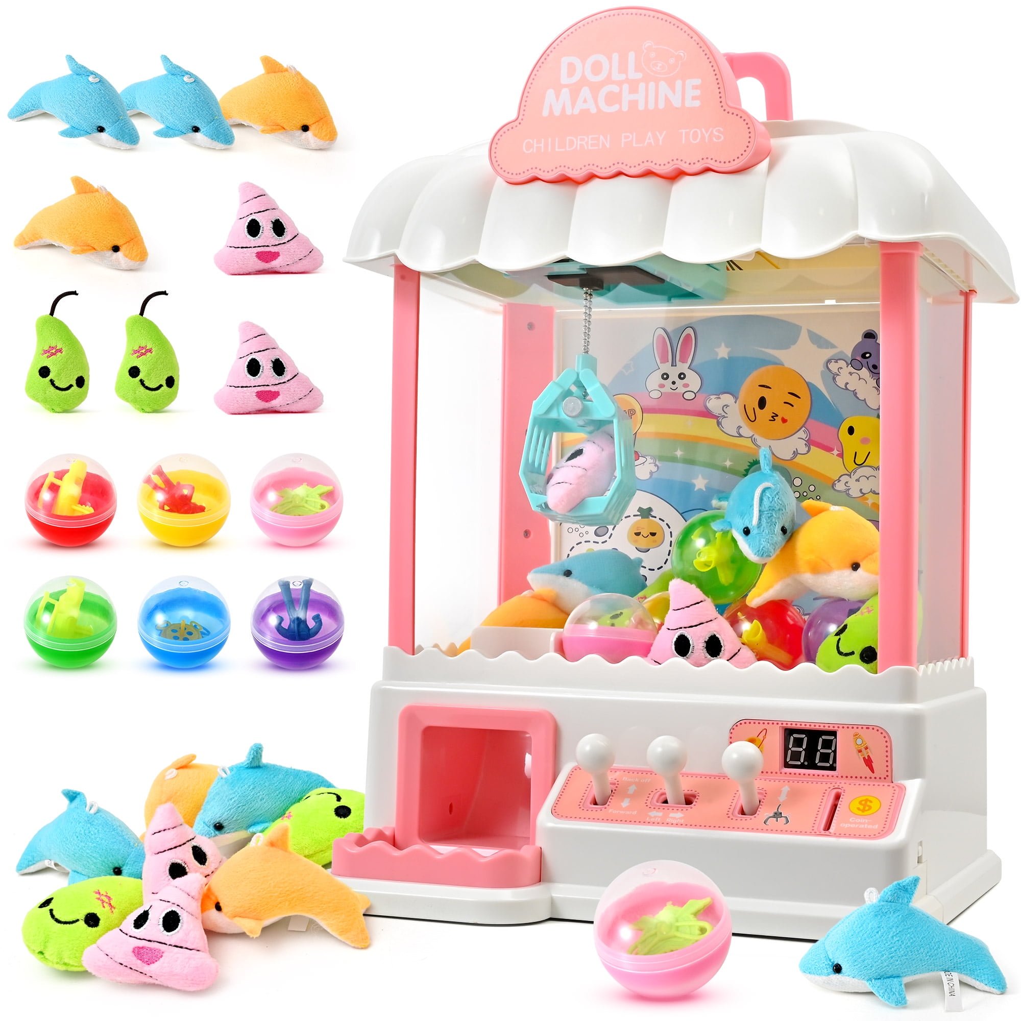 Claw Machine for Kids - Mini Arcade Vending Machine with LED Lights ...