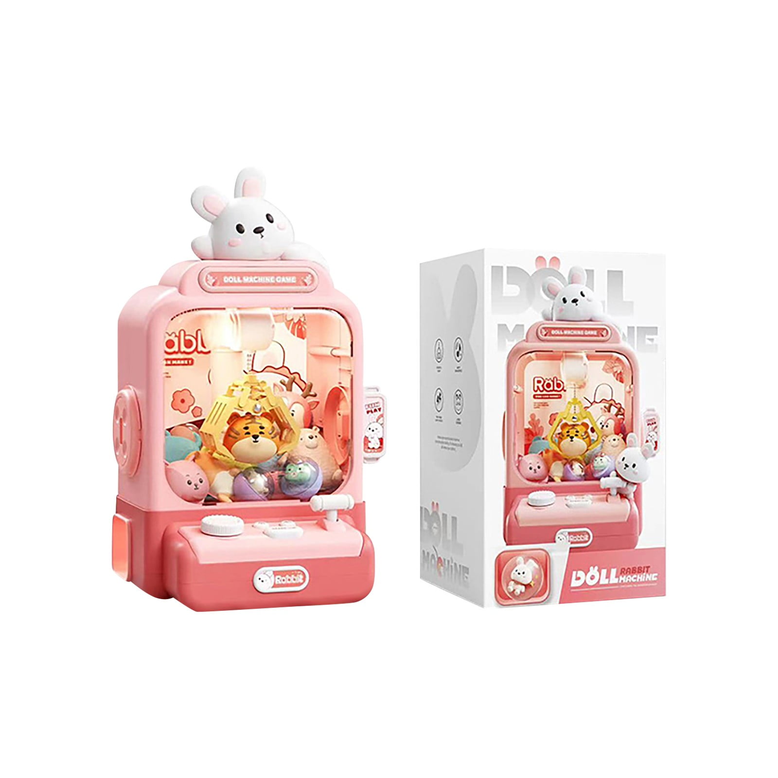 Mini Claw Machine Toy for Kids Interactive Arcade Game with Plush Dolls ...