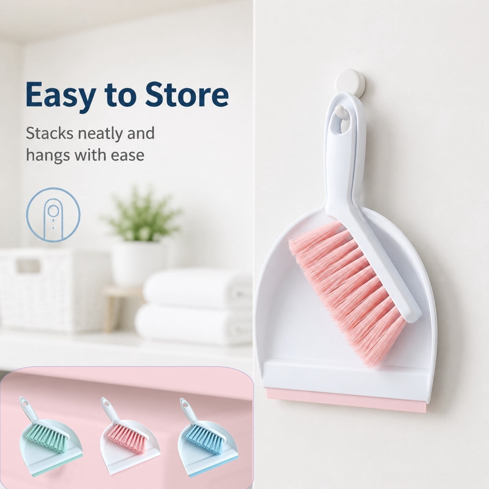 Mini Cleaning Brush Set Flag Recessed Hanging Holes Soft Bristles ...