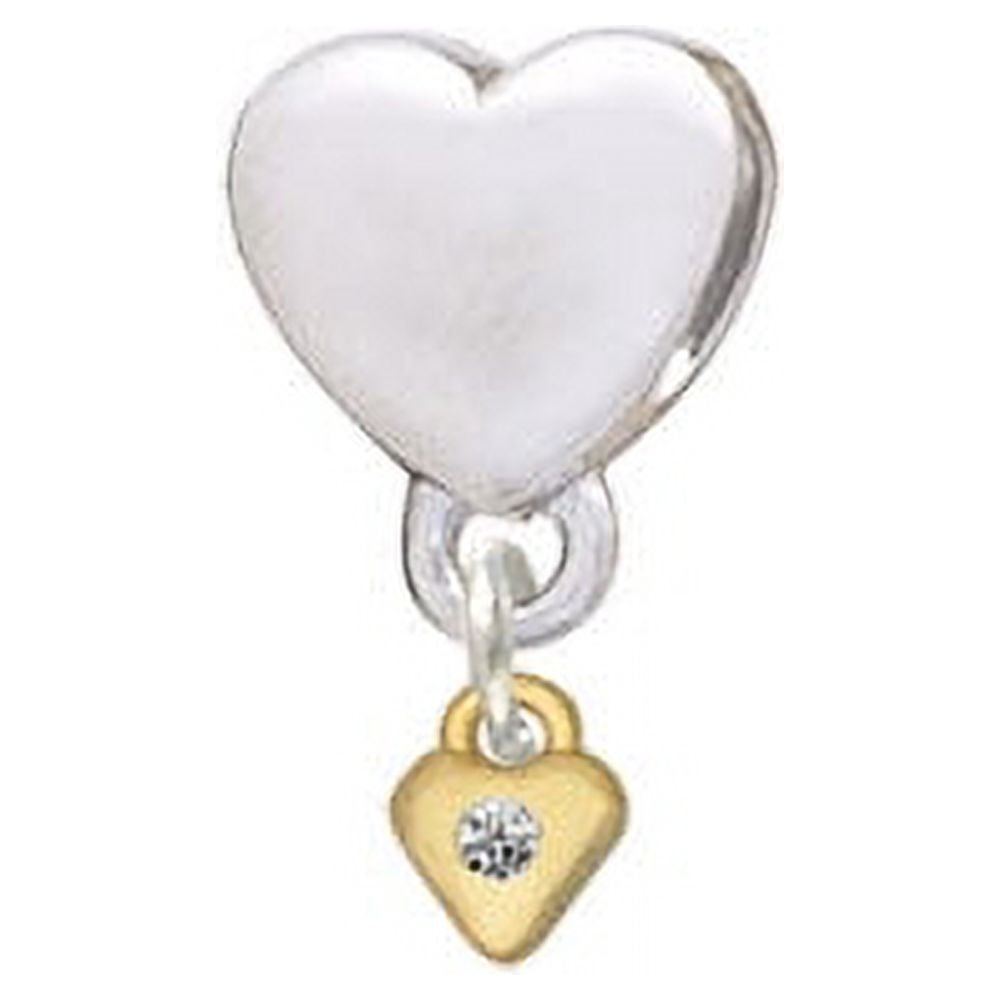 Mini Clear Crystal Birthday Crystal Gold Tone Heart - Heart Charm Bead ...