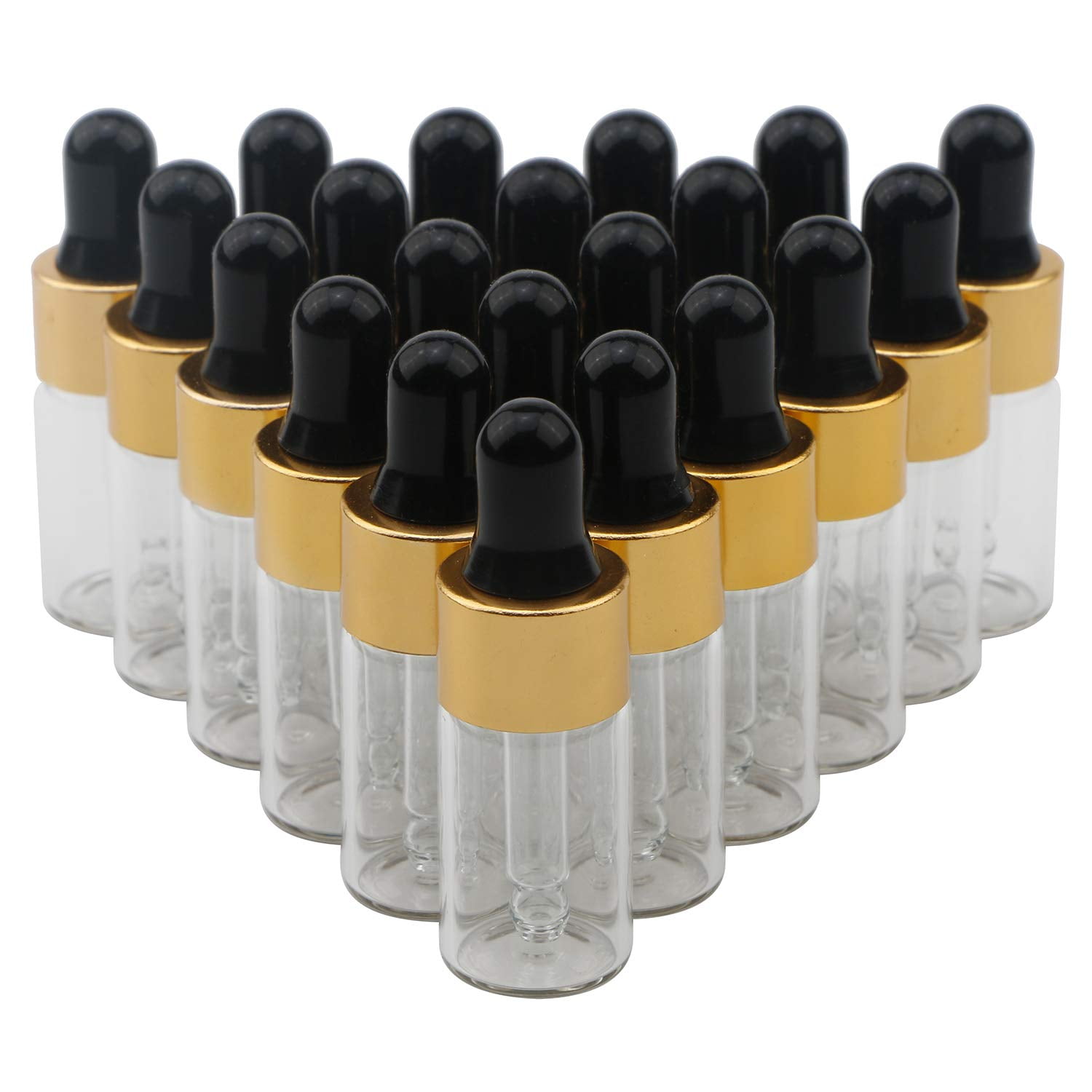 Mini Clear Glass Multi-function Essential Oil Sample Dropper Bottles with Aluminum Cap Reagent ...