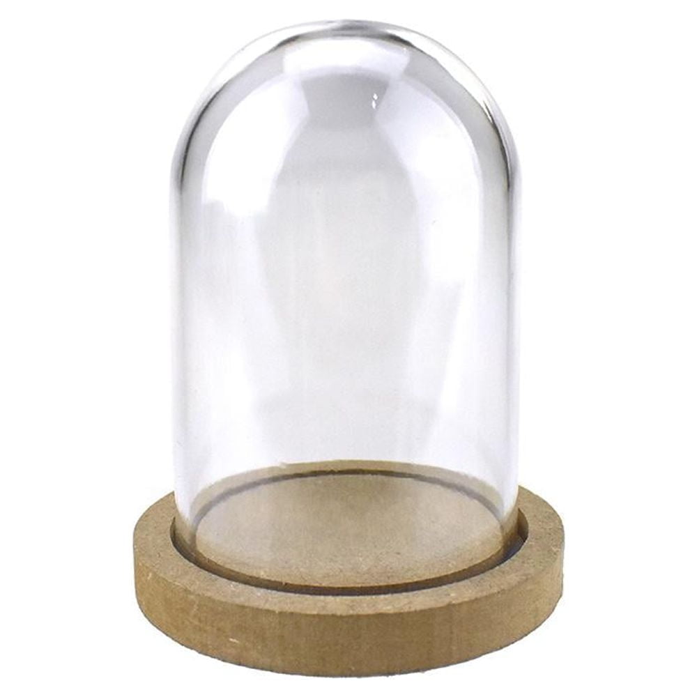 Mini Clear Plastic Display Dome with Wood Base, 5-Inch - Walmart.com