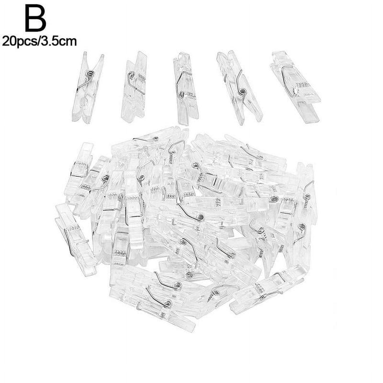 Mini Clear Plastic Doll Clothespin Photo Paper Peg Laundry NEW 22 Clips ...