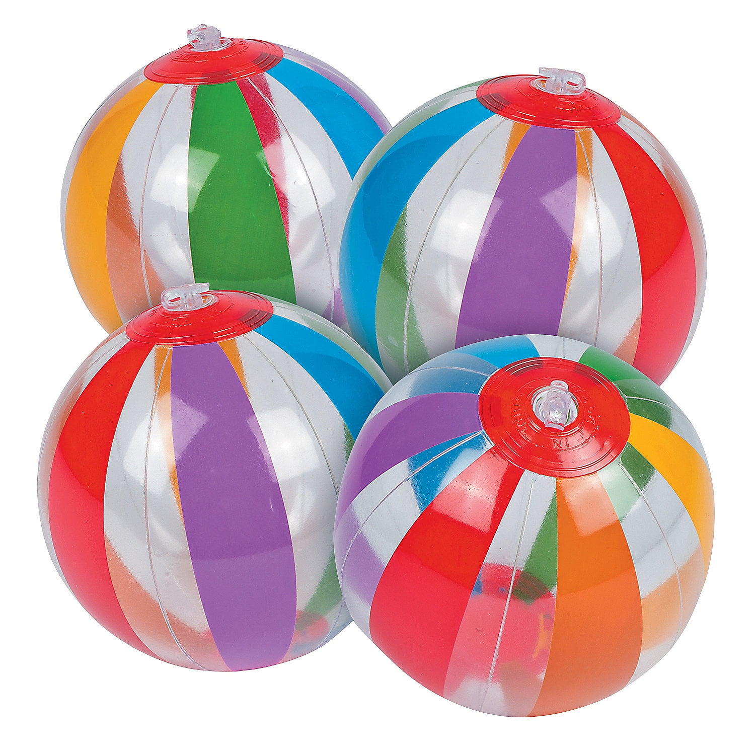 Mini Clear Rainbow Beach Balls (5") - Party Favors - 12 Pieces ...