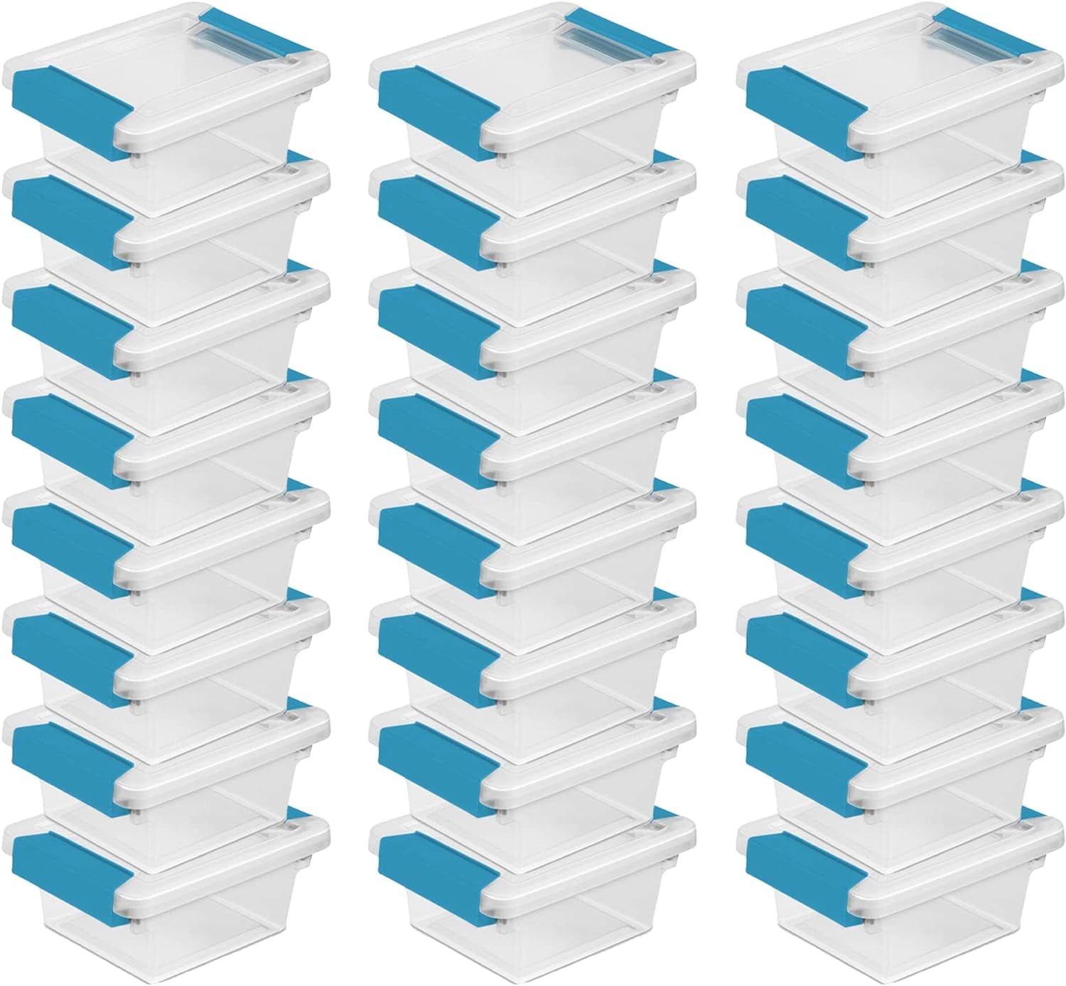 Mini Clip Box, Stackable Small Storage Bin with Latching Lid, Plastic ...