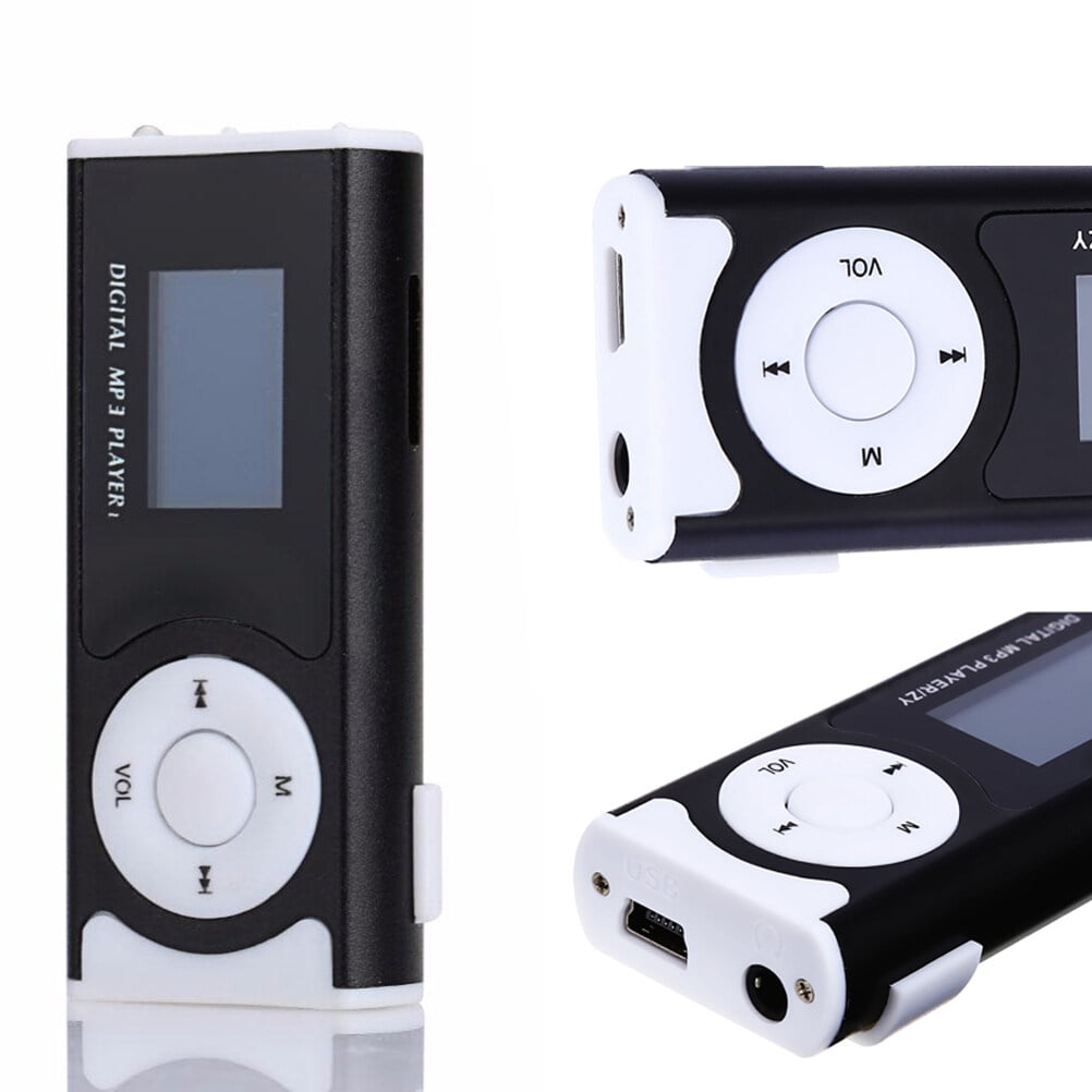 Mini Clip MP3 Player with LCD Screen Media Player Support 16GB Card ...