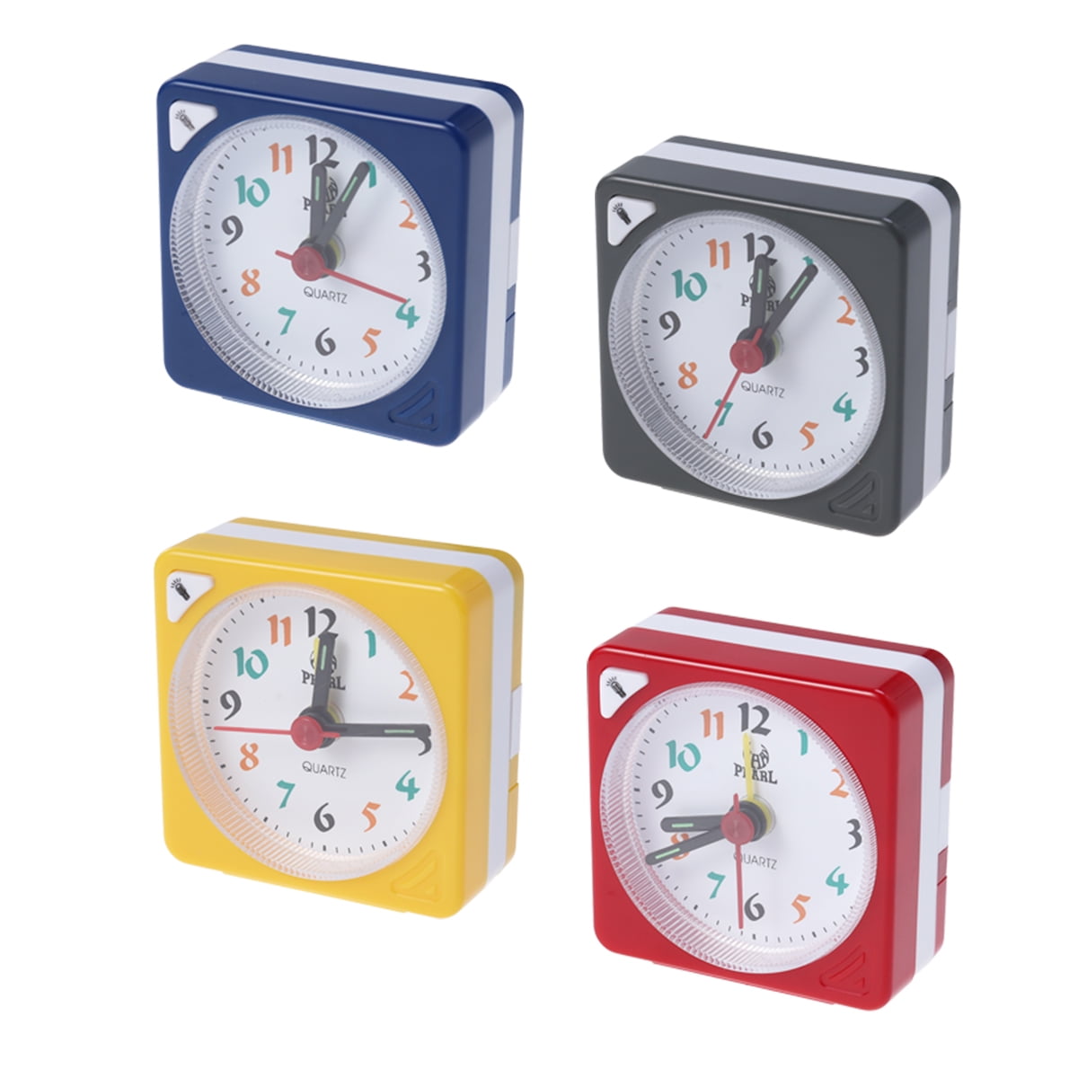 Mini Clock Square Plastic Quartz Alarm Clock Portable Lightweight Clock ...