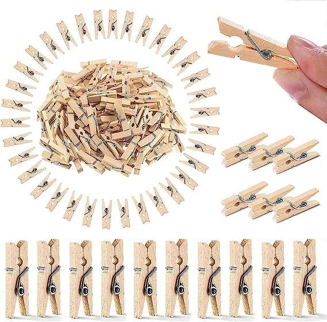 Mini Clothes Pins, 100 Pcs Small Wooden Clothes Pins, Size 25 Mm ...