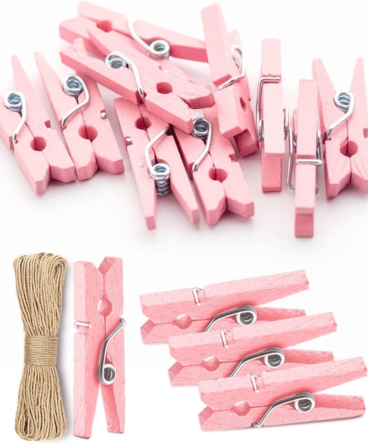 Mini Clothes Pins for Photo, Sturdy Natural Wooden Clothespins 150 Pcs ...