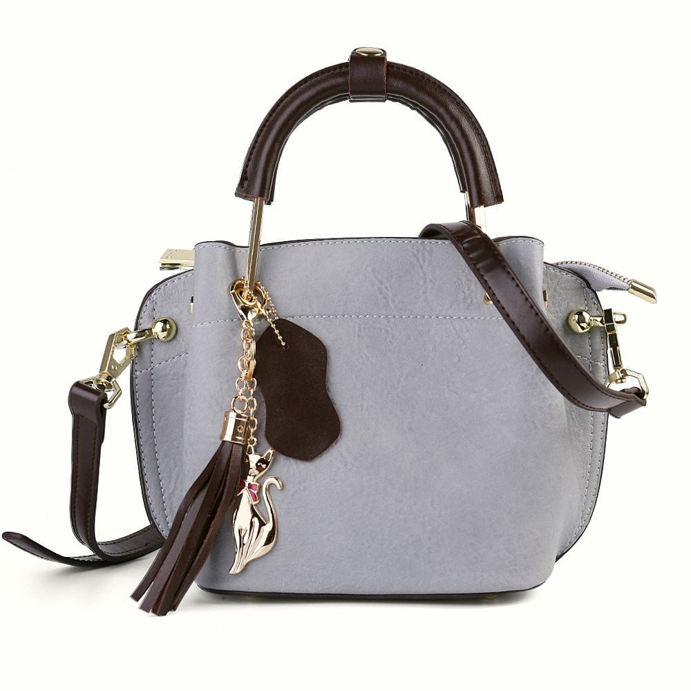 Mini Clova Women's Genuine Leather Satchel Purse with Adjustable ...