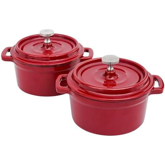 Mini Cocotte 8 oz Mini Dutch Oven 0.25 qt. Cast Iron Garlic Roaster for ...