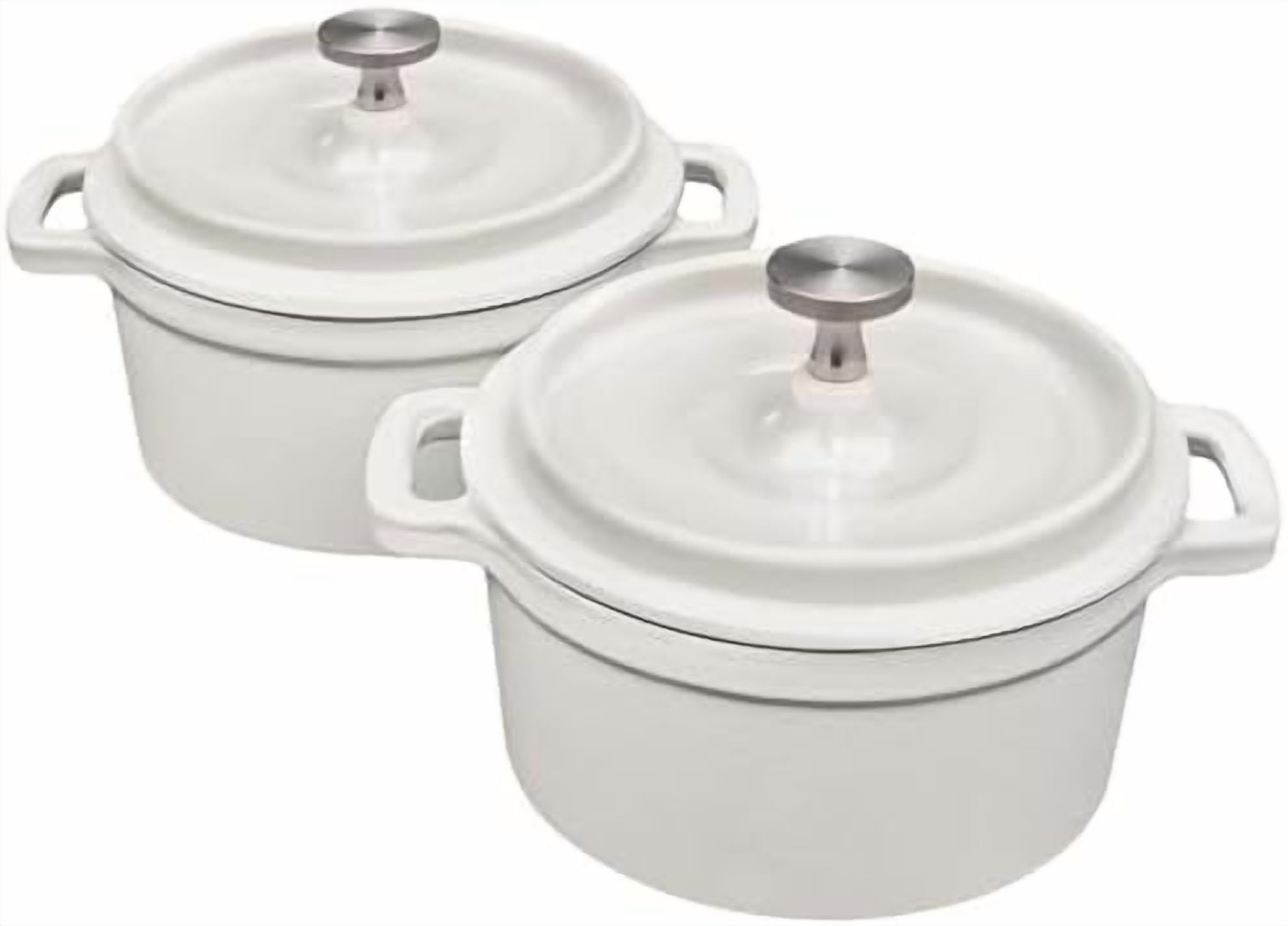 Mini Cocotte 8 oz Mini Dutch Oven 0.25 qt. Cast Iron Garlic Roaster for ...